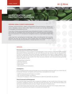 Protection, Security & Investigation Resources | AT-RISK International